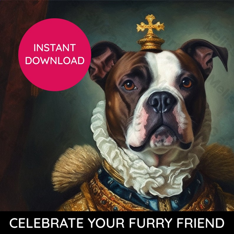 Afiche del arte del perro de la realeza del retrato real de ...