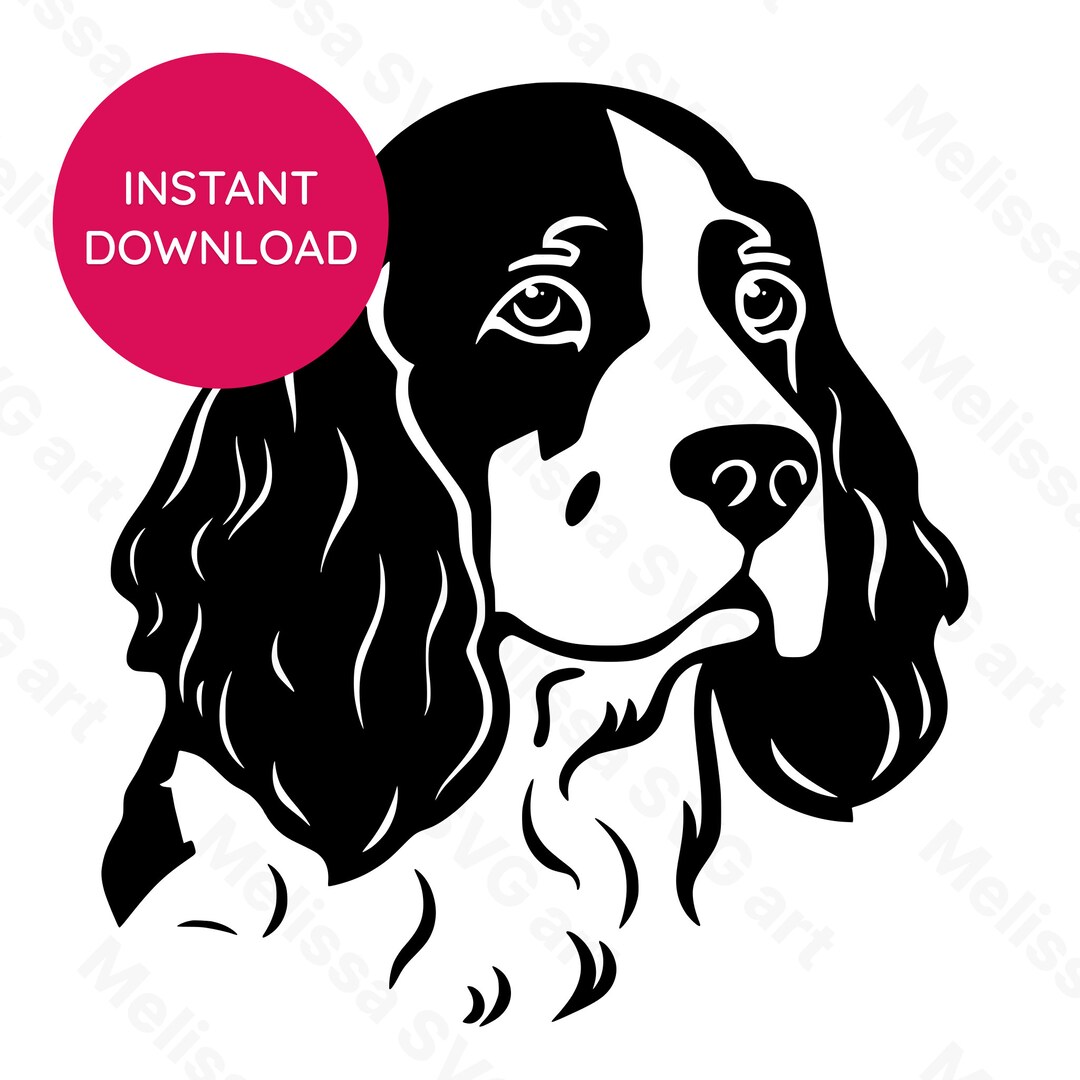Springer Spaniel SVG Portrait Dog Print Svg - Pet Silhouette Cricut ...
