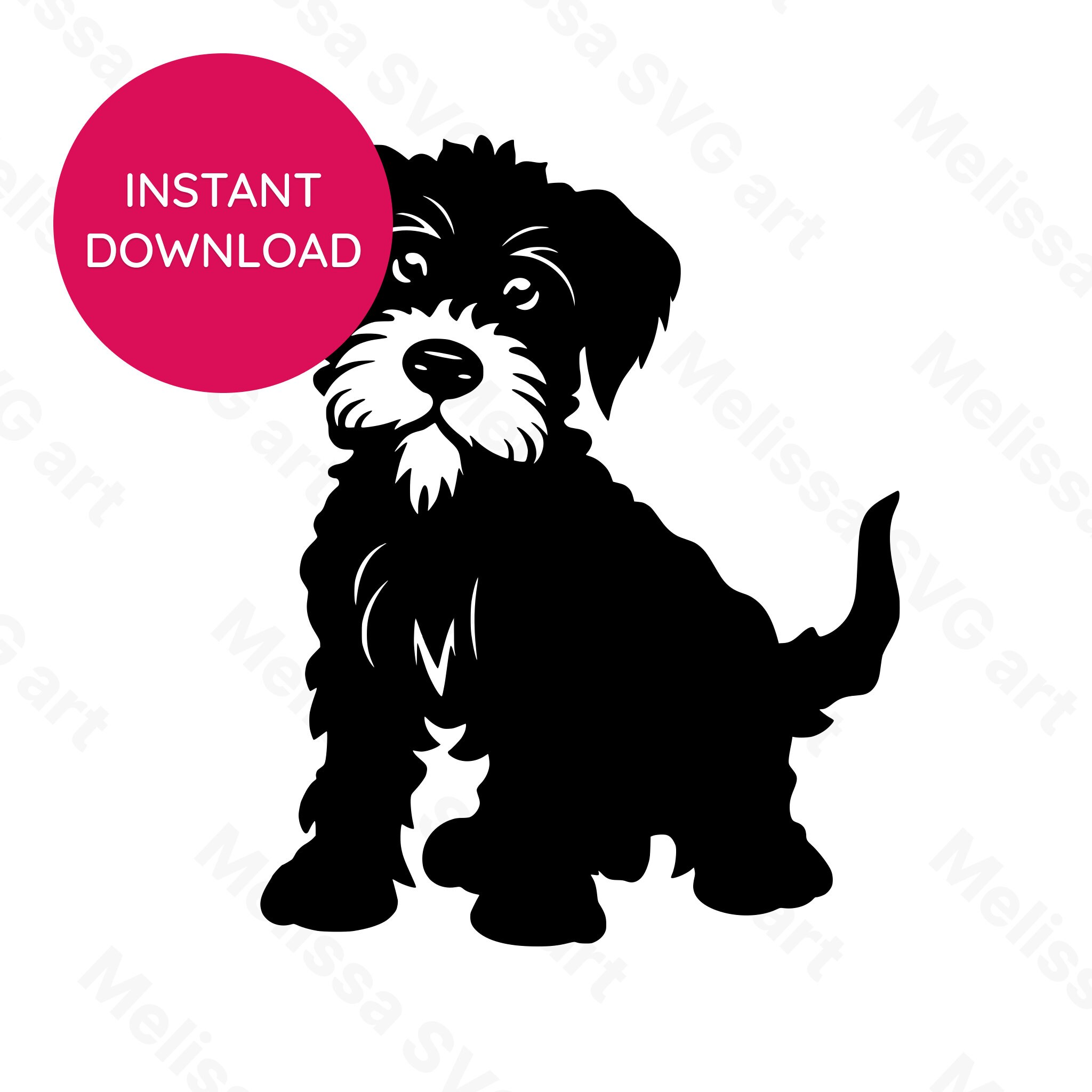 Schnoodle SVG Portrait Dog Print Svg Pet Silhouette Cricut & Laser ...