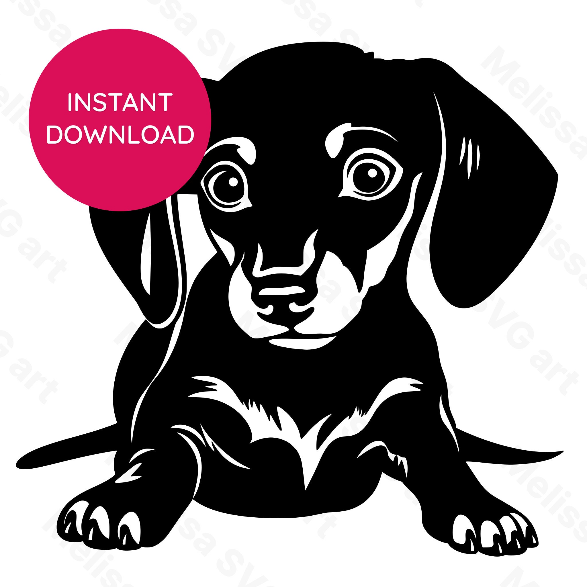 Chiweenie SVG Portrait Dog Print Svg - Pet Silhouette Cricut & Laser ...