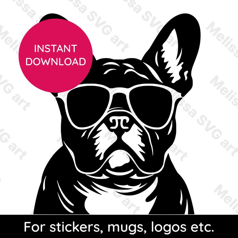 French Bulldog Sunglasses SVG Summer Dog Silhouette Png File - Etsy
