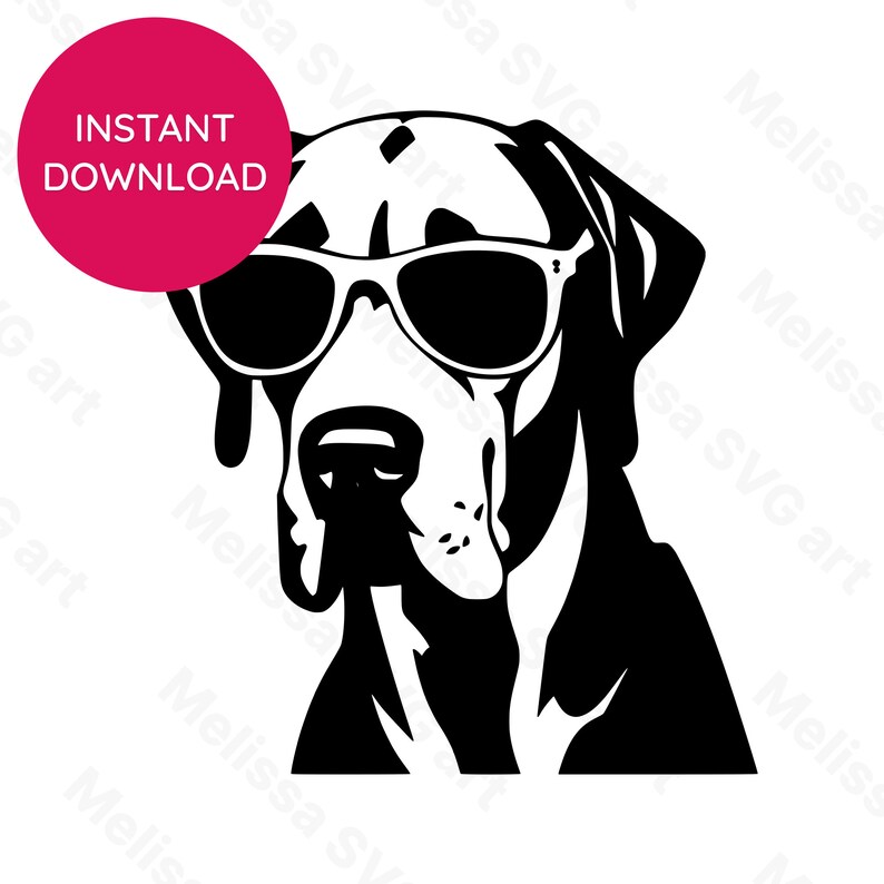 Great Dane Sunglasses SVG Dog Print Cool Pet Silhouette Gift for Dog ...