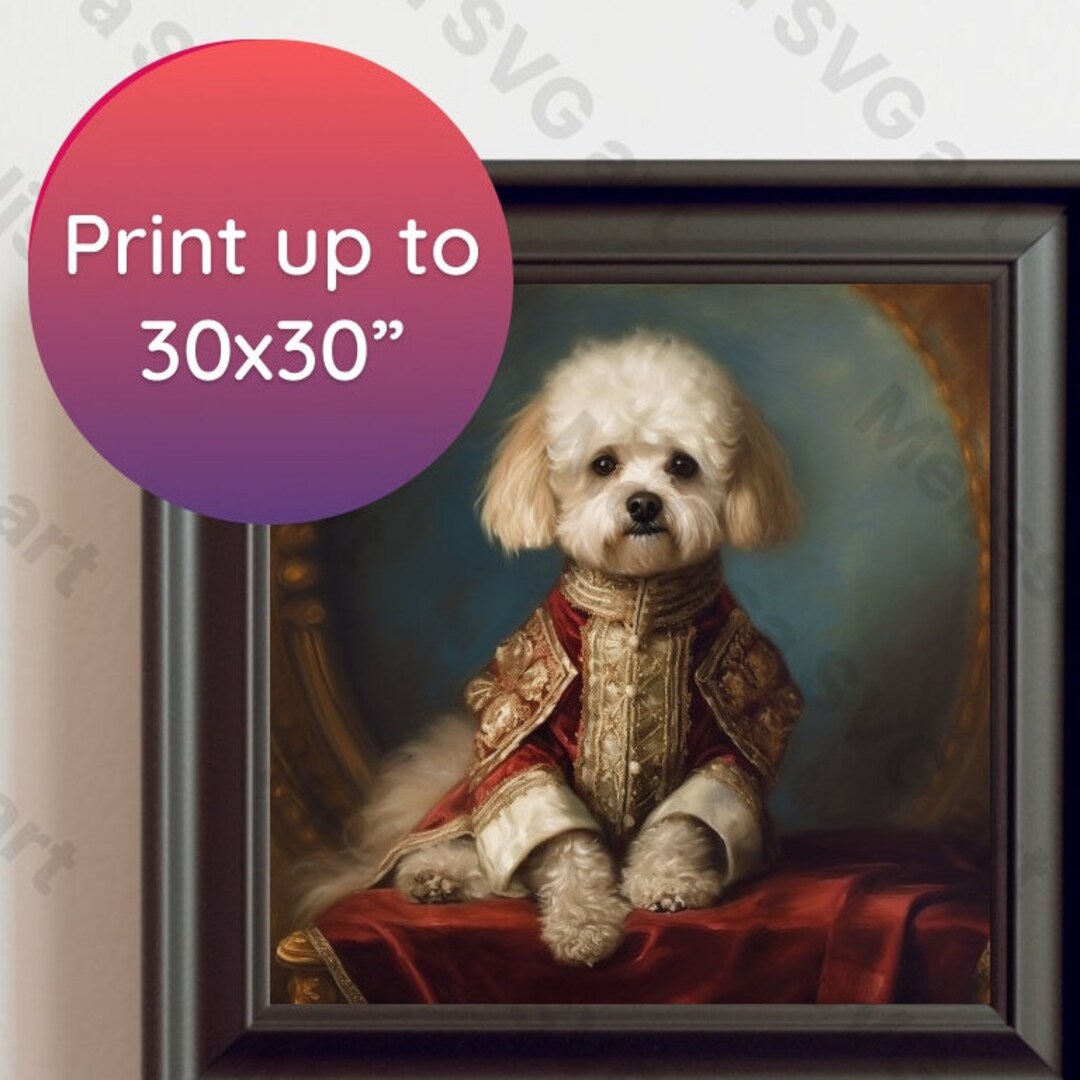 Maltipoo Royal Portrait Royalty Dog Art Poster Pet Gift for Dog Lover ...