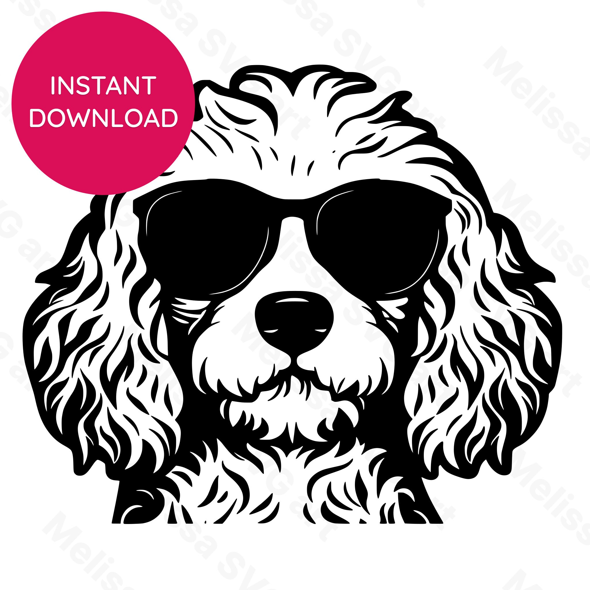 Cockapoo Sunglasses SVG Dog Print Cool Pet Silhouette Gift for Dog ...