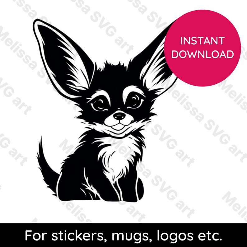 Fennec Fox SVG amoureux des animaux svg animal silhouette impression ...