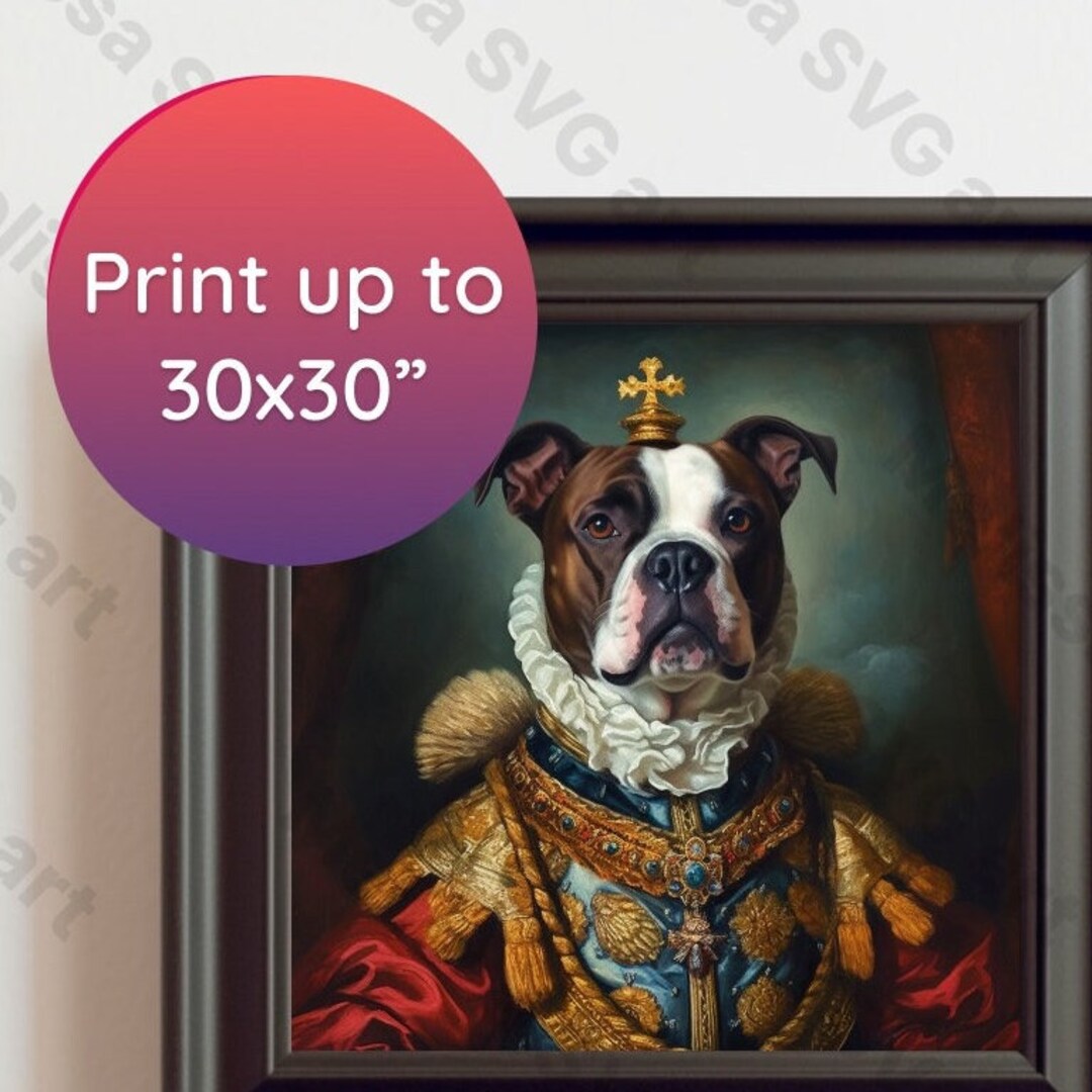 Afiche del arte del perro de la realeza del retrato real de ...