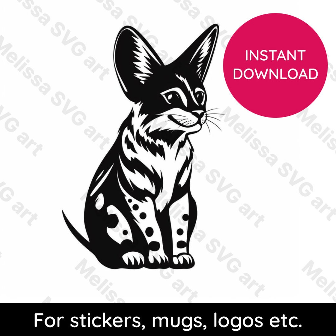 Serval Cat SVG Animal Lover Svg Pet Silhouette Print Cricut - Etsy