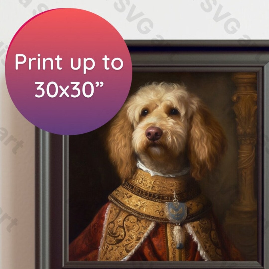 Goldendoodle Royal Portrait Royalty Dog Art Poster Pet Gift for Dog ...