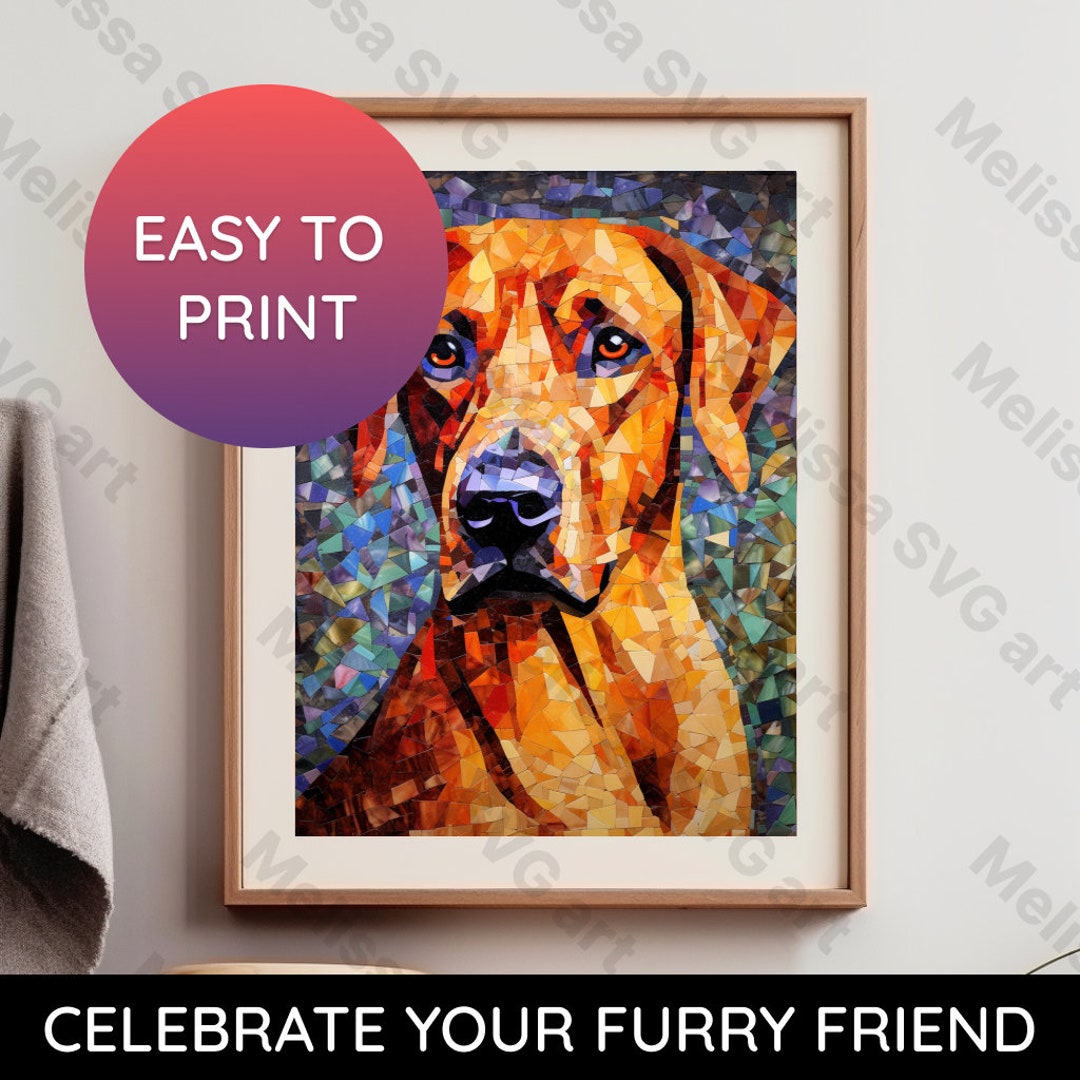 Rhodesian Ridgeback Mosaic Dog Art Wall Poster Dog Lover Gift - Etsy