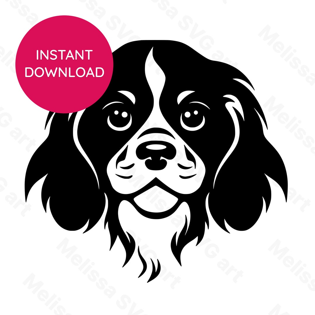 Cavalier King Charles Spaniel SVG Portrait Dog Print Svg Pet Silhouette ...