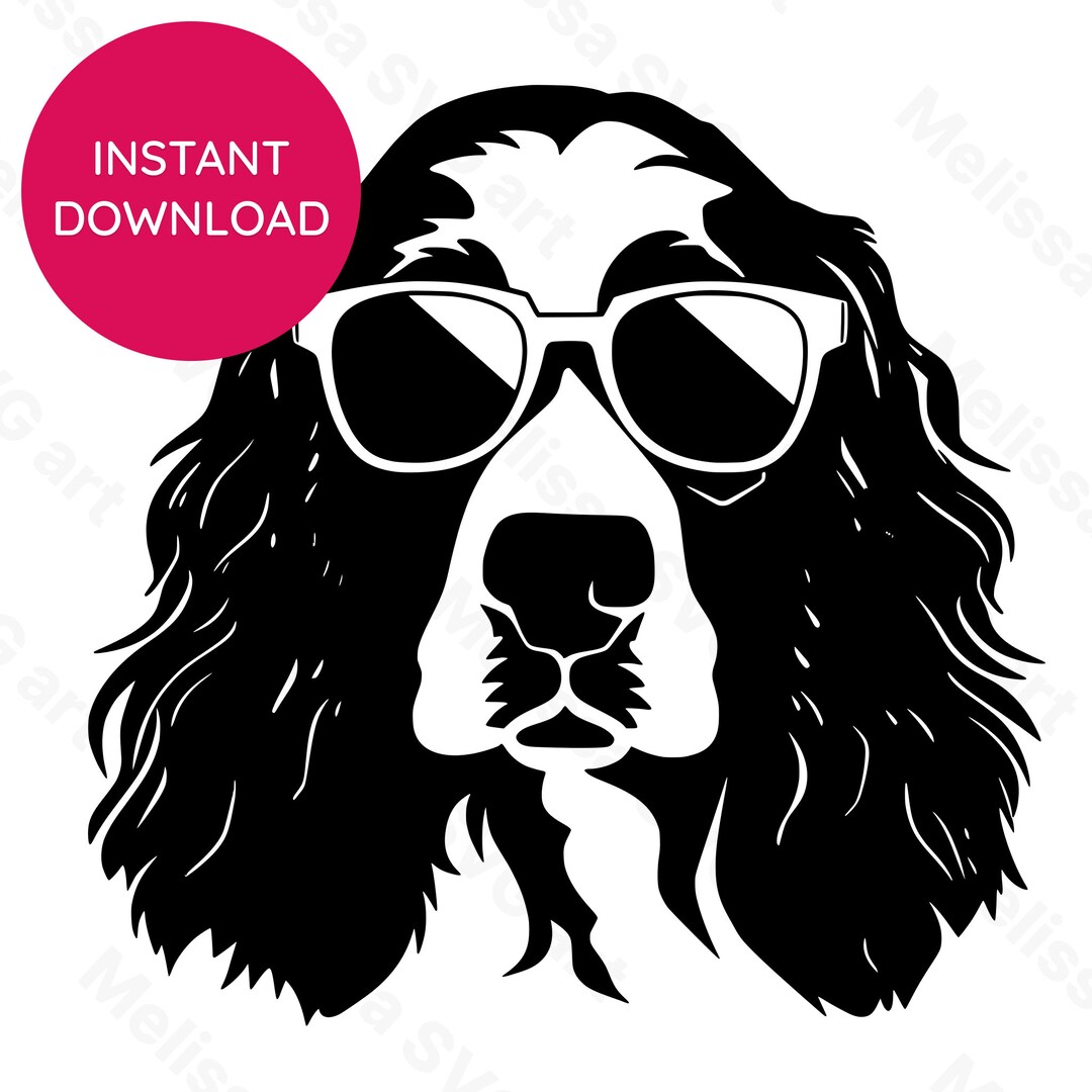 Cocker Spaniel Sunglasses SVG Dog Print Cool Pet Silhouette - Etsy
