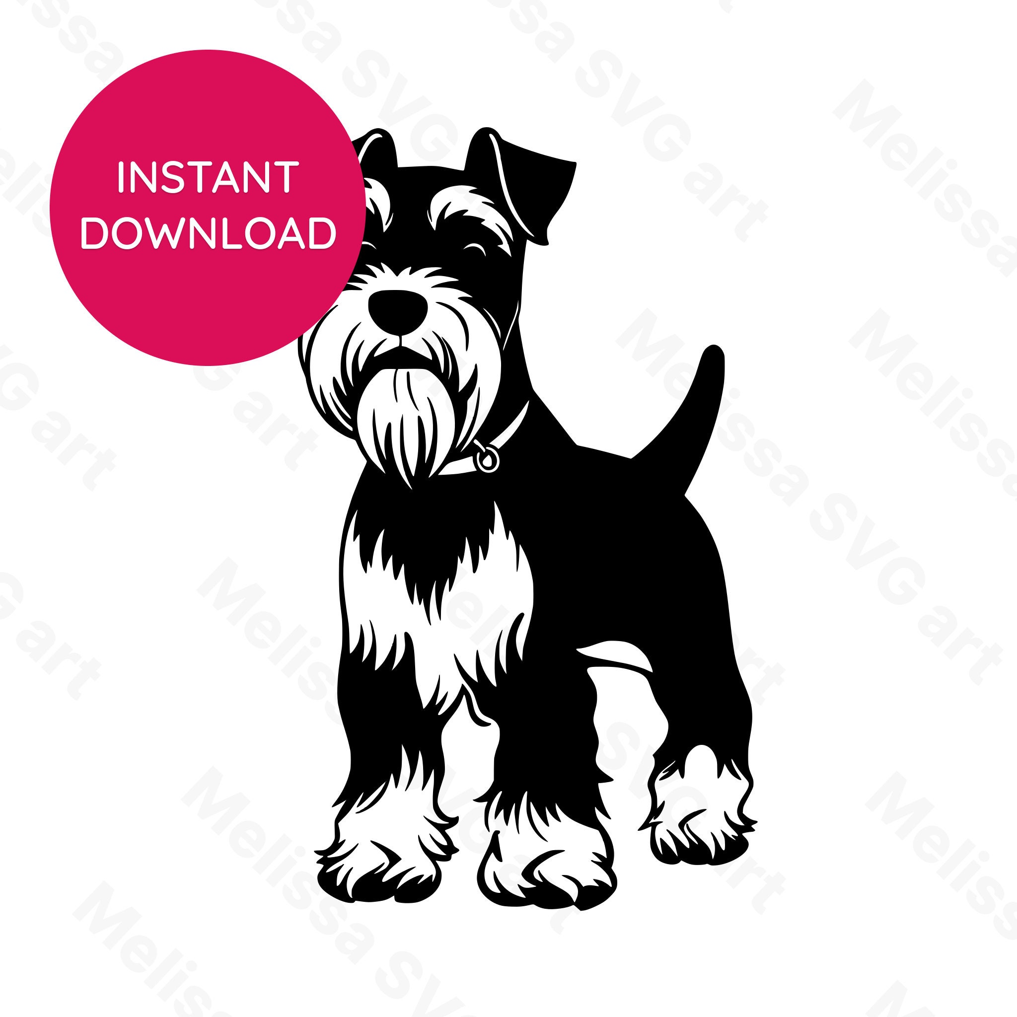 Miniature Schnauzer SVG Portrait Dog Print Svg - Pet Silhouette Cricut ...