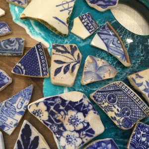Blue and White Pottery Pieces Great for Mosaic or Art and Crafts. - Etsy