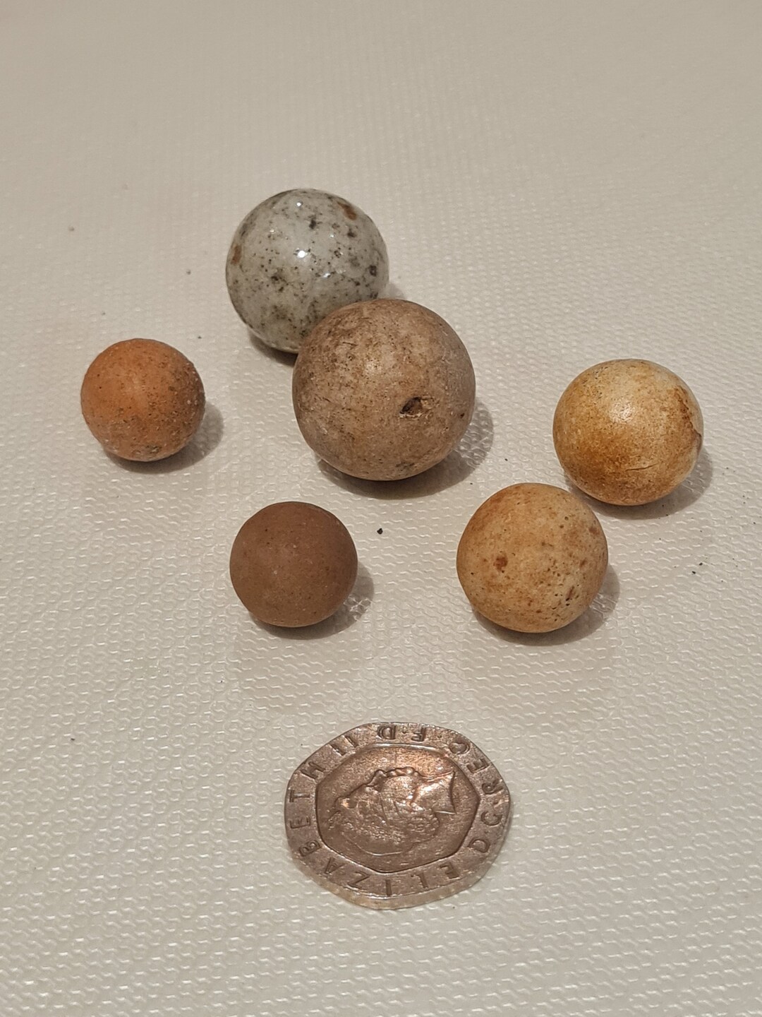 A Set of Six Beachcombed Clay Marbles of Various Sizes - Etsy UK