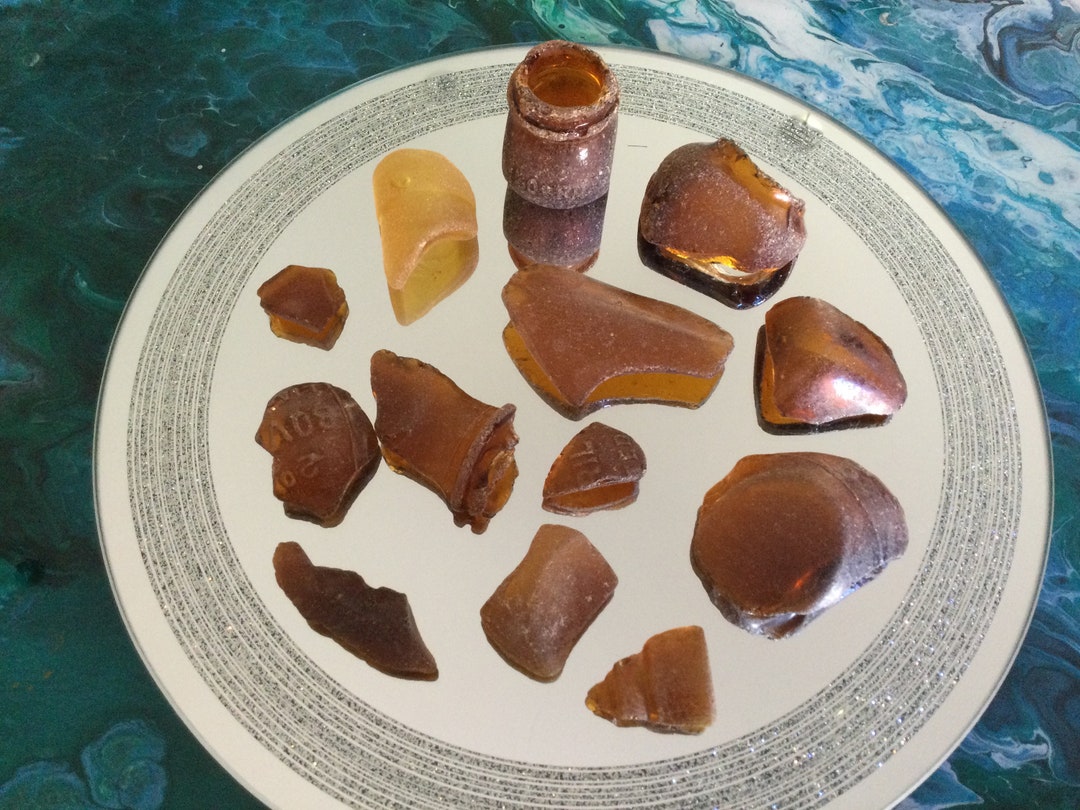 Toffee Coloured Worn Sea Glass/yellow Seaglass/frosted Bovril - Etsy