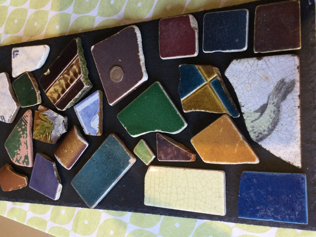 Sea Worn Tiles Shards, Glorious Coloured Tile Pieces, Beach Combed off ...