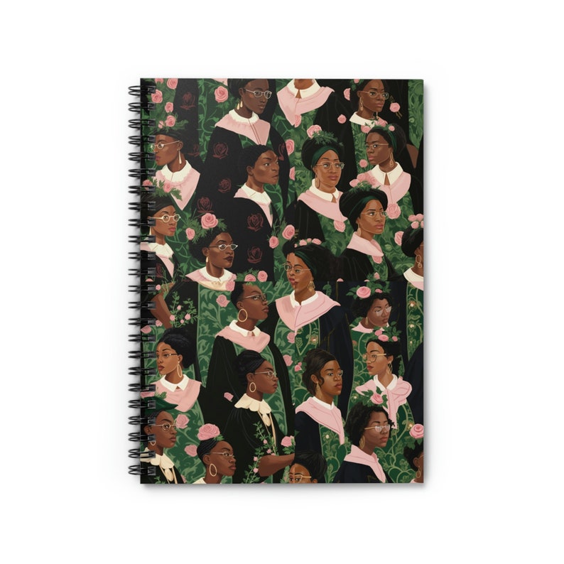 Alpha Kappa Alpha Sorority Women, Spiral Notebook - Ruled Line, Black ...