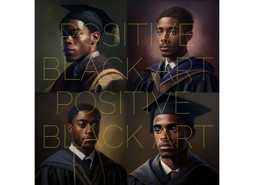 Beautiful Portraits of Black Male College Graduates / Instant Download ...