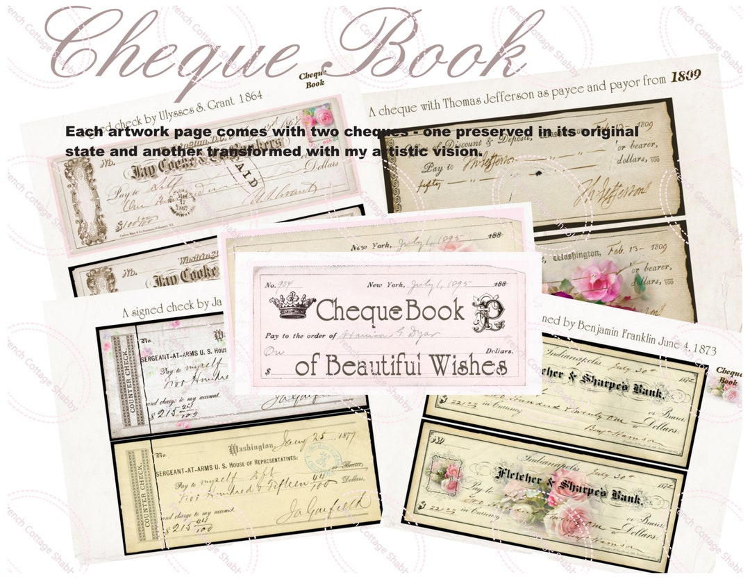Cheque Book of Beautiful Wishes - Etsy