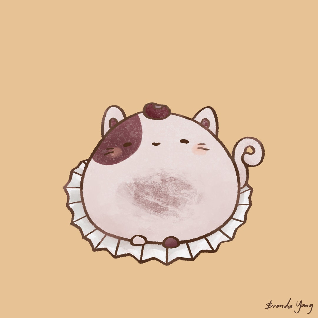 Red Bean Mochi Cat Bread Cat Sticker - Etsy