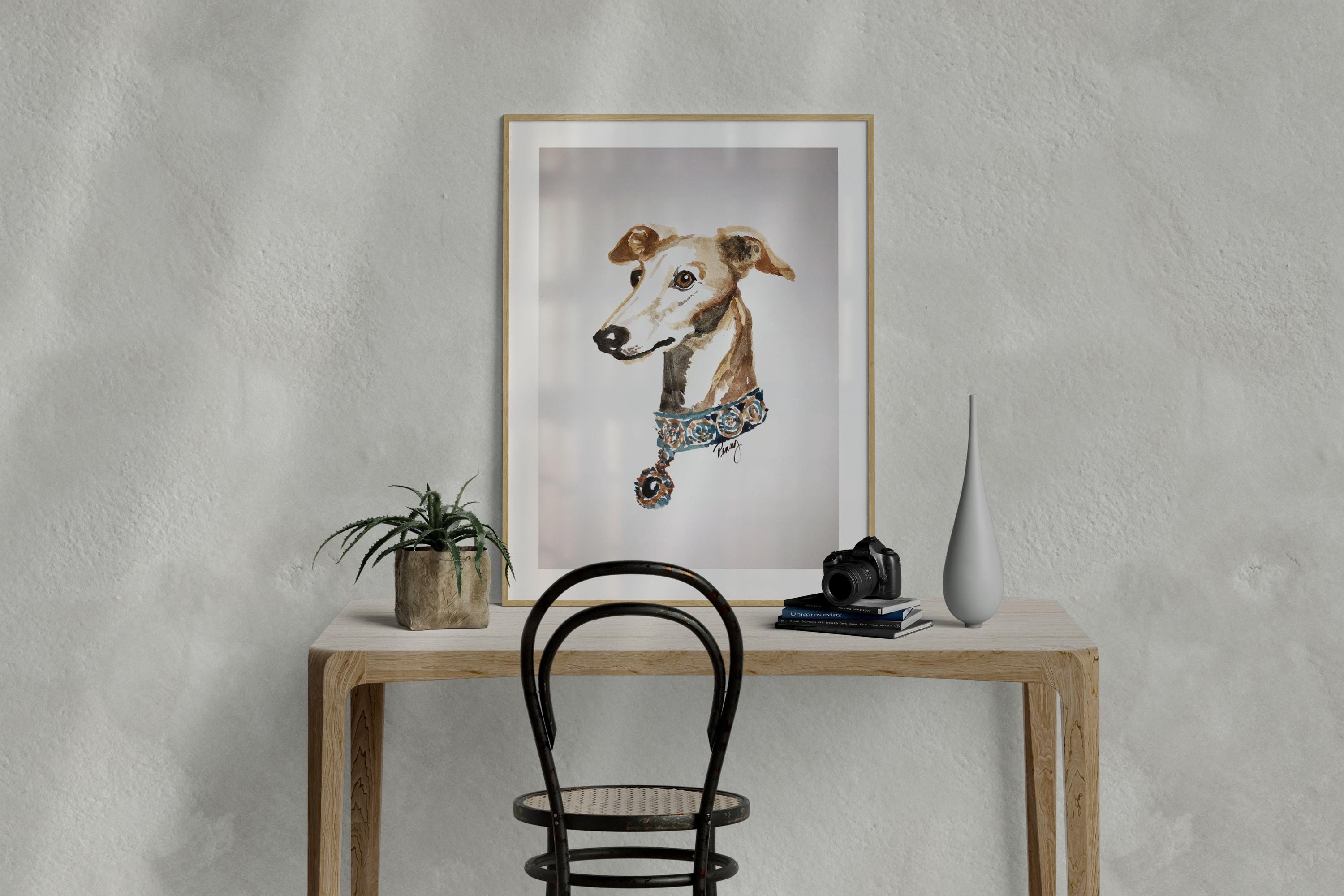 Paolo the Whippet Watercolor Art Print | PRINTABLE Whippet Art ...