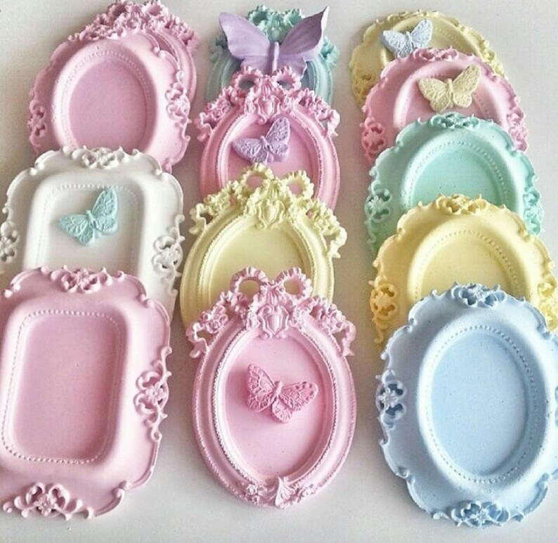 Silicone Mold Photo Frame With Flowers for Polymer Clay Fimo Plaster ...