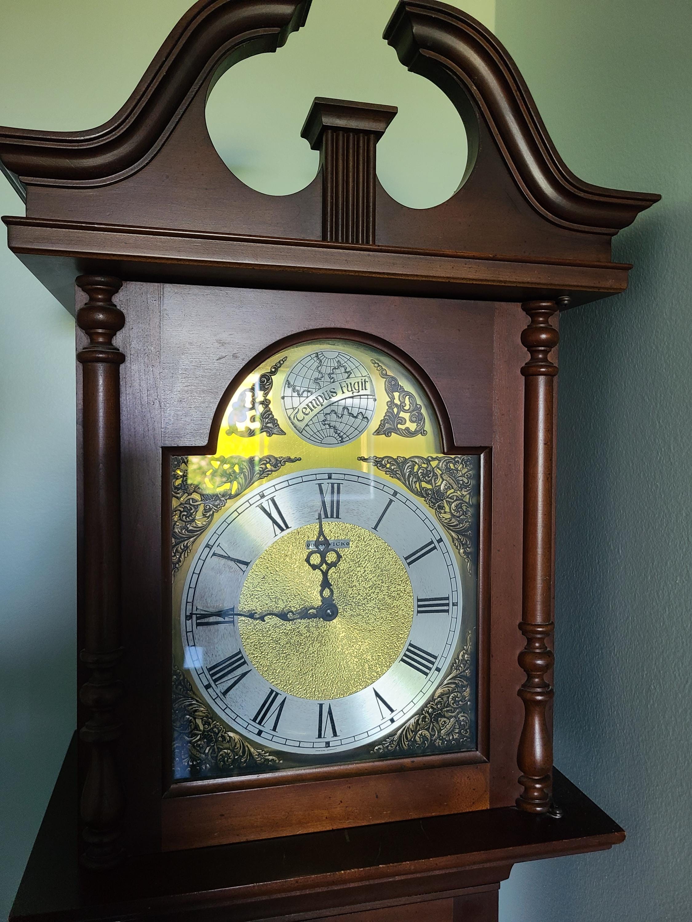 Beautiful Vintage Working Howard Miller Barwick Clocks, TEMPUS FUGIT ...