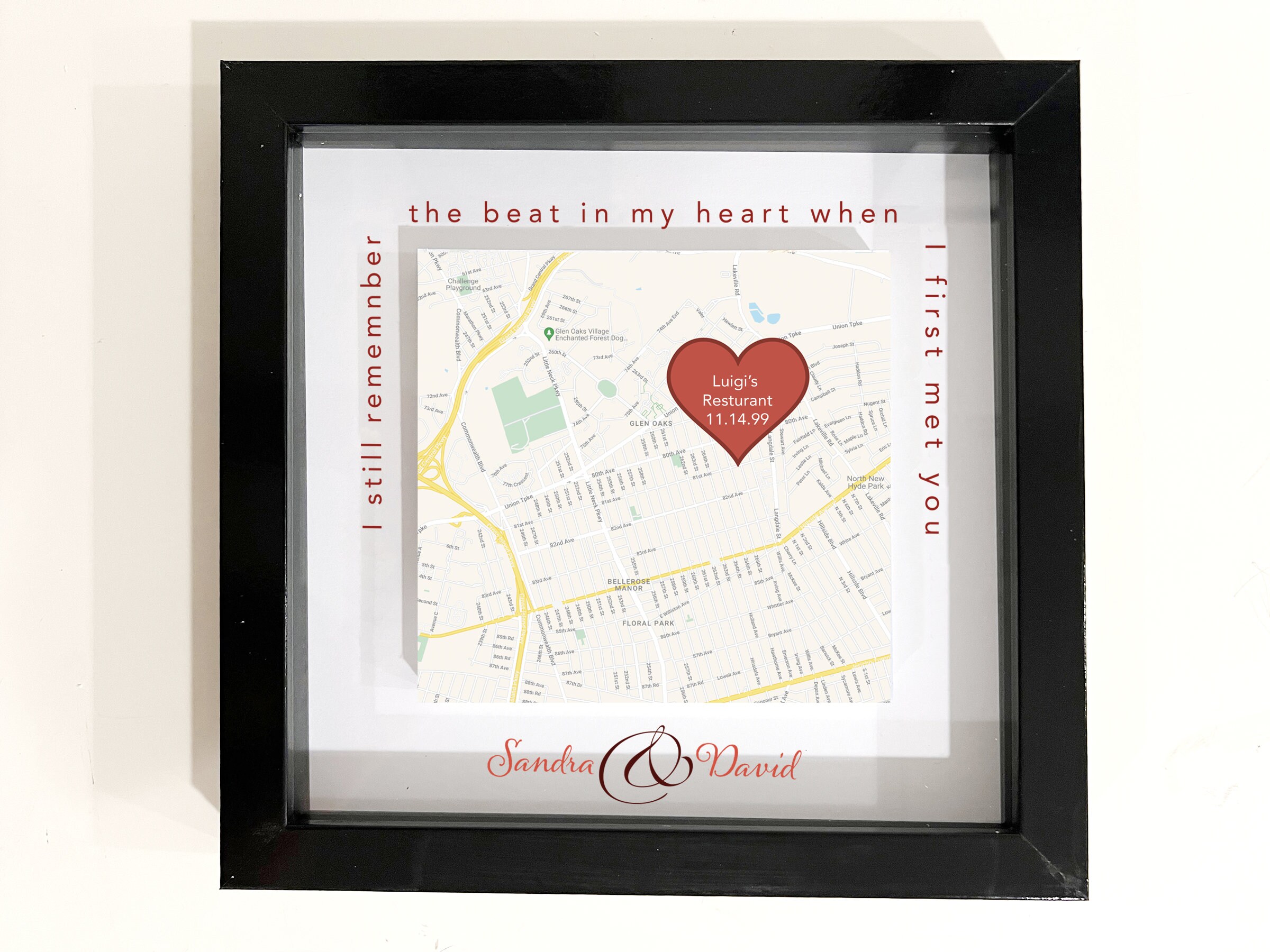 Custom 3D Where We Met Map With Frame - Etsy