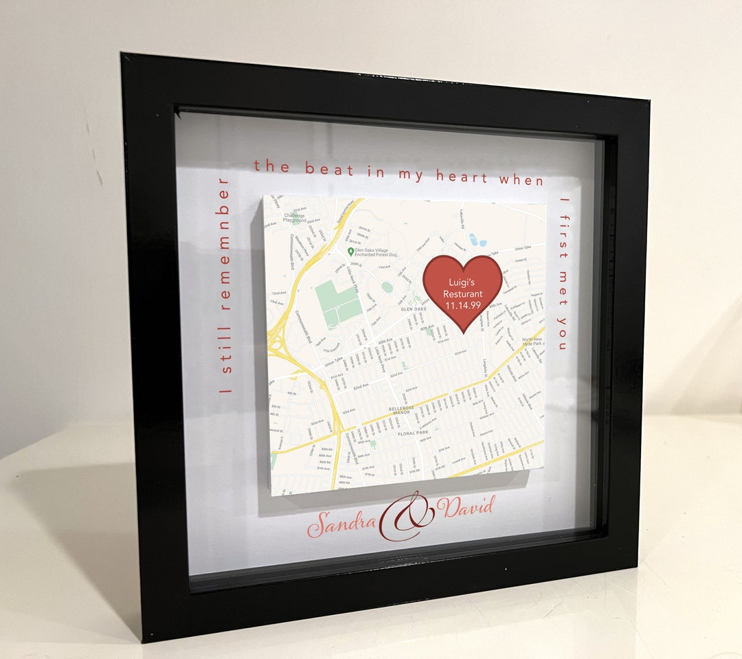 Custom 3D Where We Met Map With Frame - Etsy