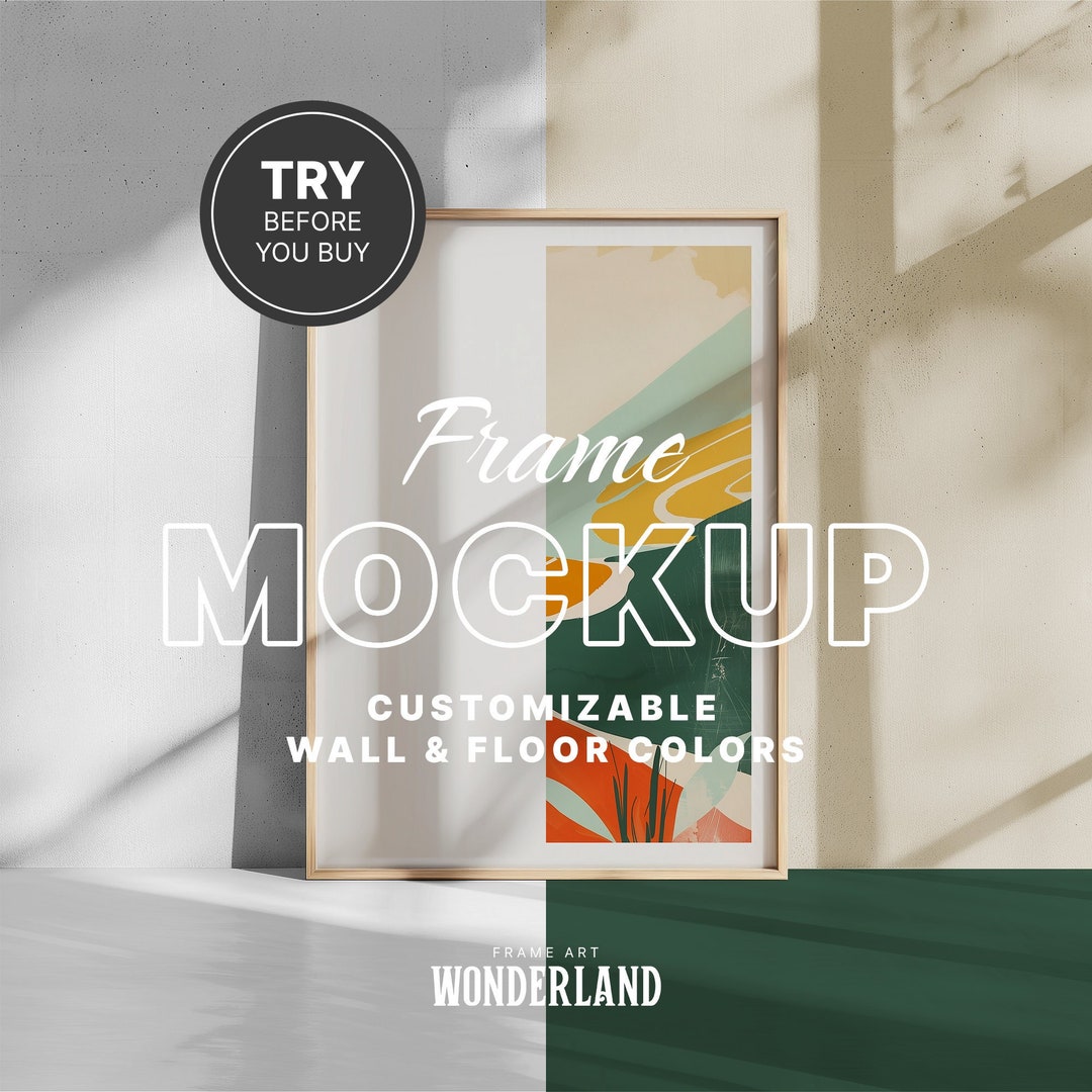 Modern A3 Frame Mockup: Customizable Wall & Floor (PSD) - Etsy