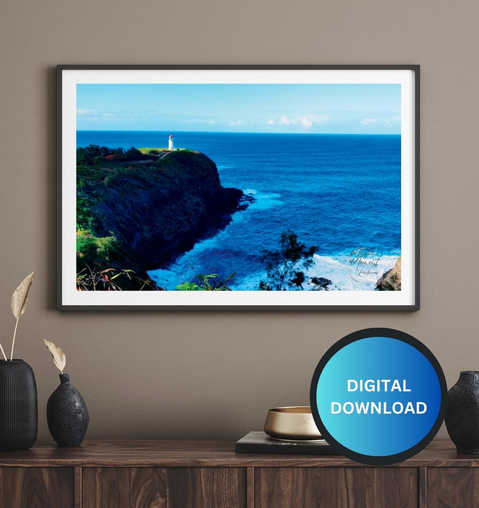Hawaiian Island Paradise Printable Scenic - Hawaii Wall Art Tropical ...