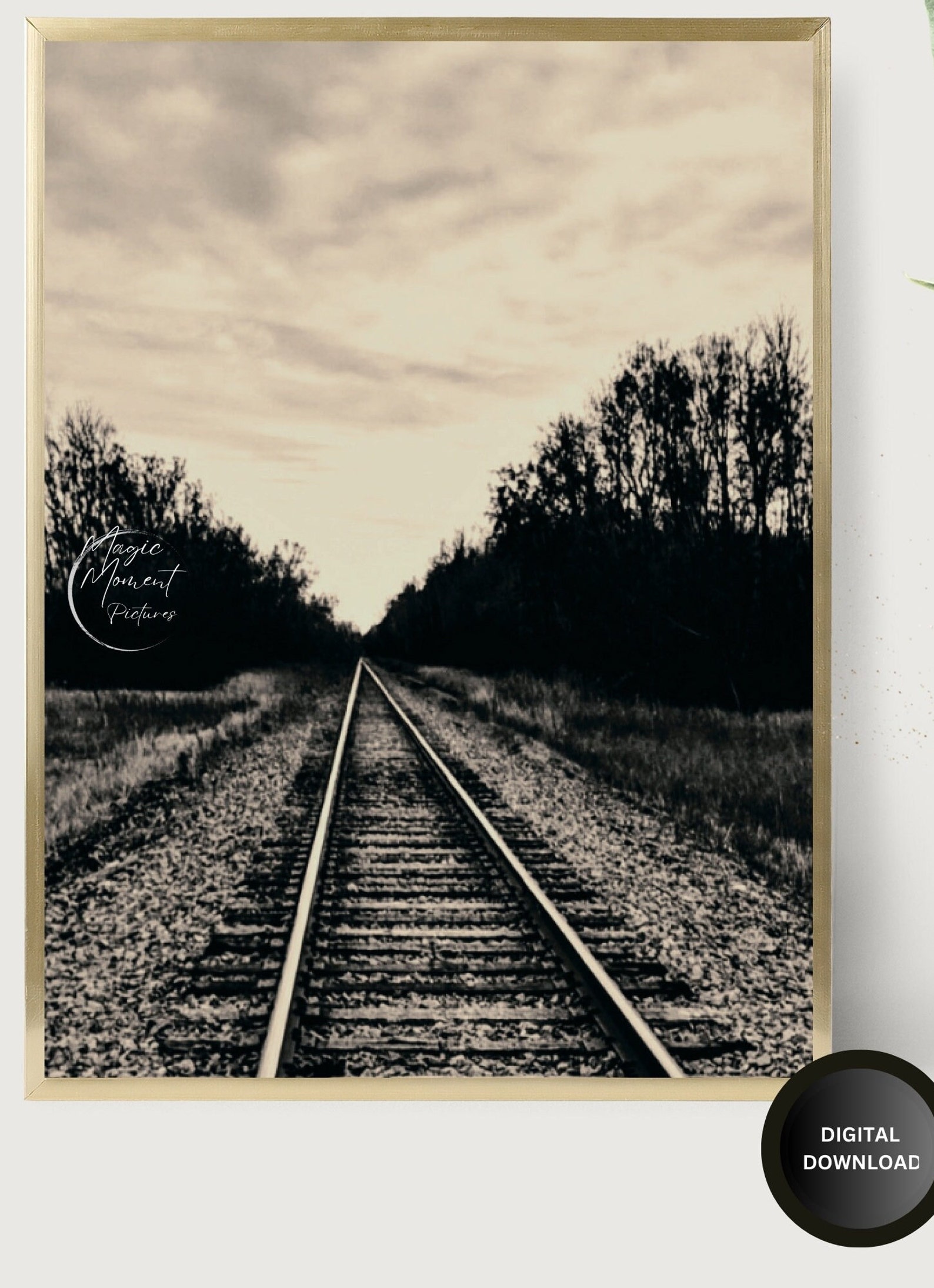 Train Printable - Railroad Track - Printable Train Track -black White ...
