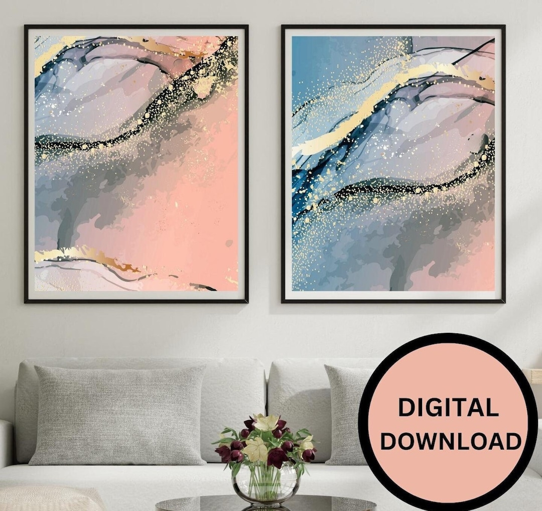 Modern Colorful Art Printable - Two Modern Art Printables - Abstract ...