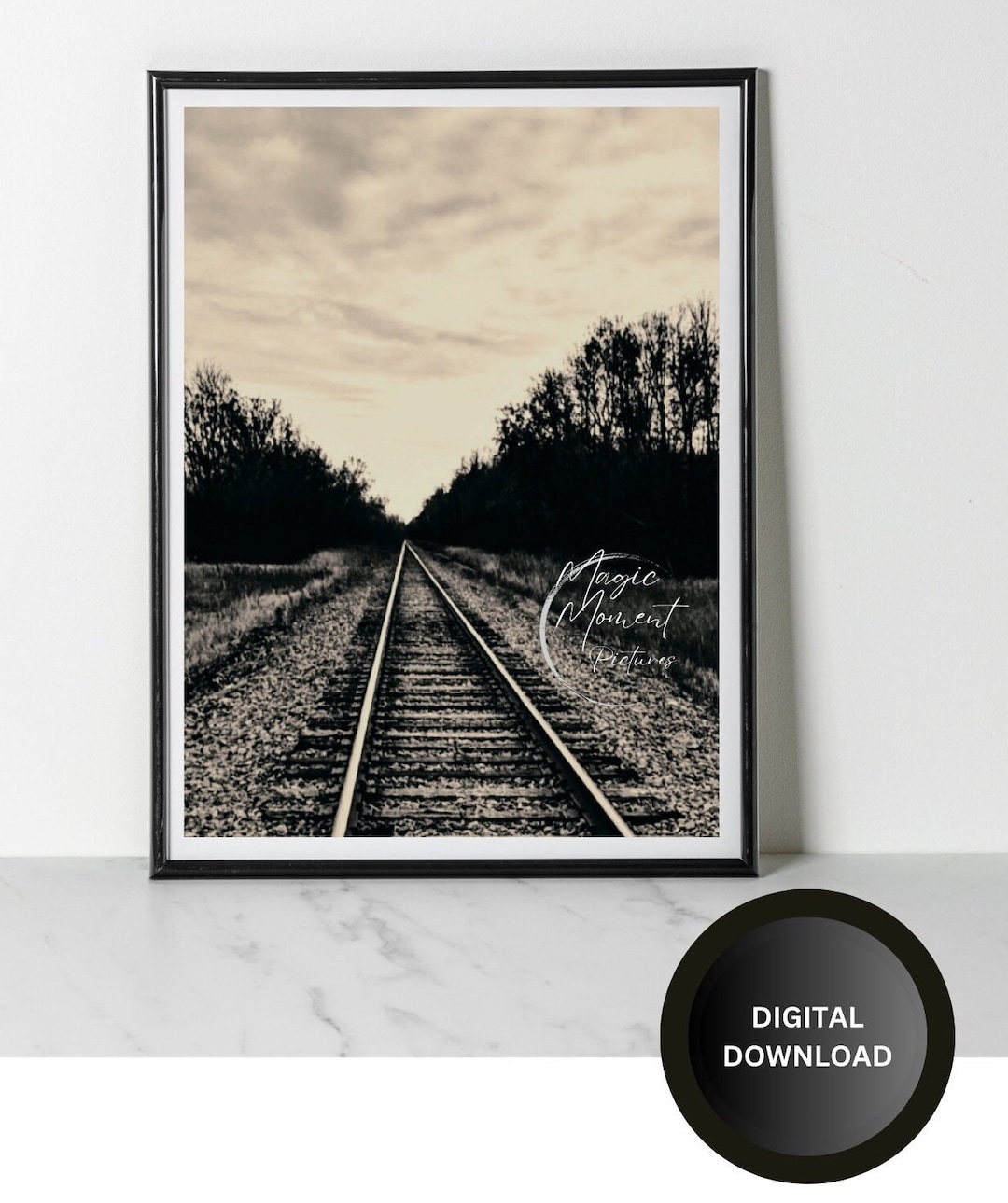 Train Printable - Railroad Track - Printable Train Track -black White ...