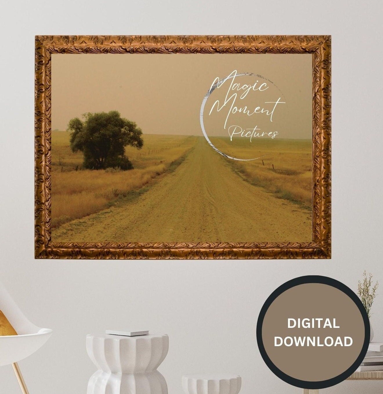 Vintage Gravel Art- Gravel Art - Old Dusty Road Digital Decor -country ...