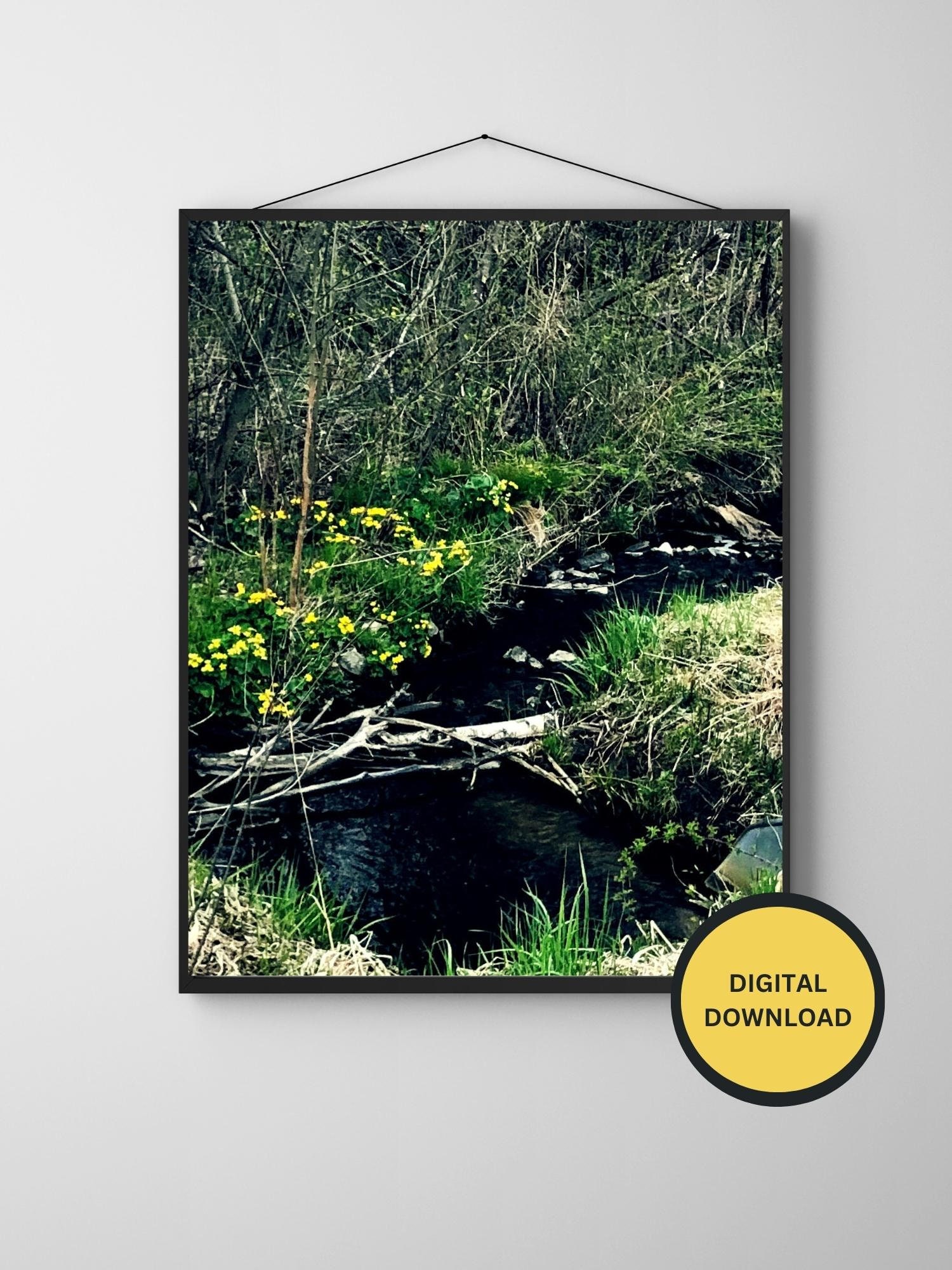 Country Stream Wall Decor natures Stream Instant Download Flowers and ...