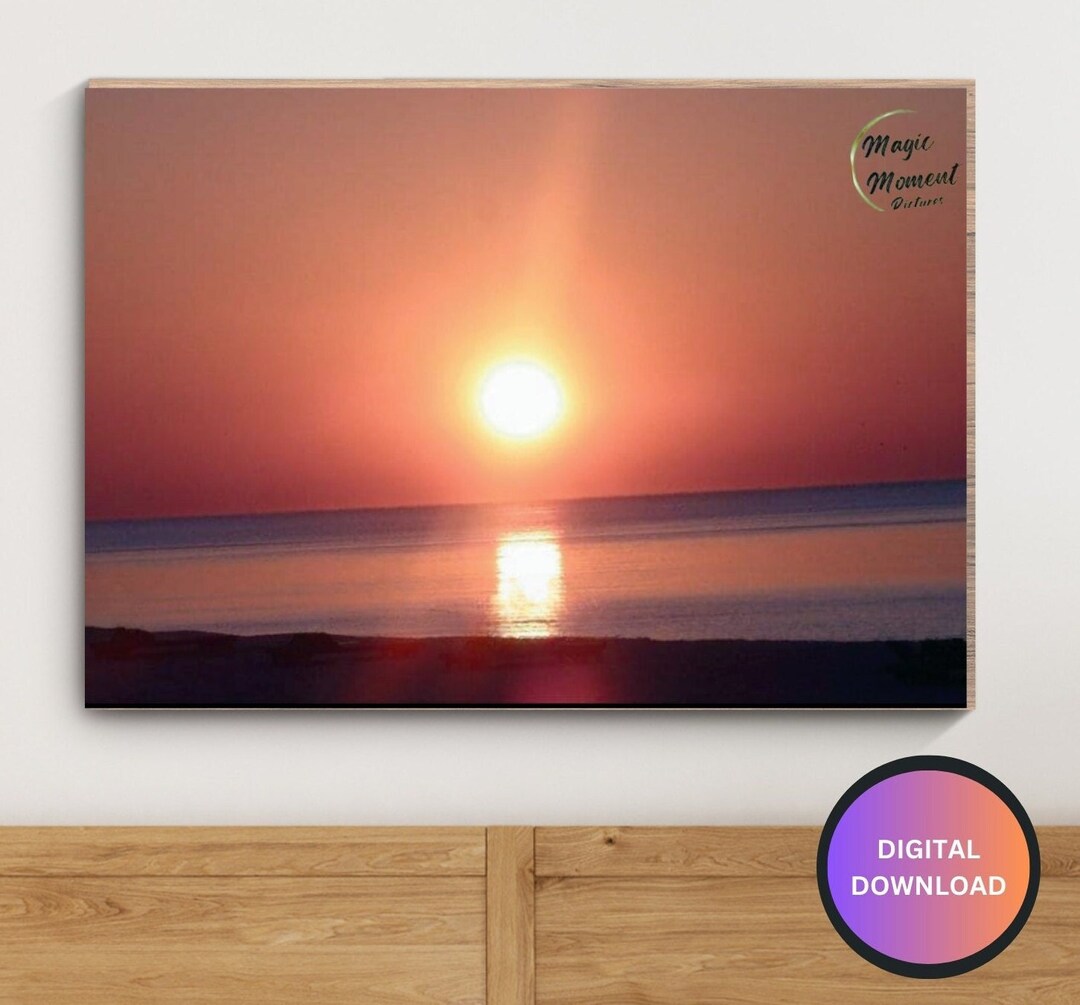 Beach Sunset Printable - Sunset Photograph - Sunset Digital Download ...