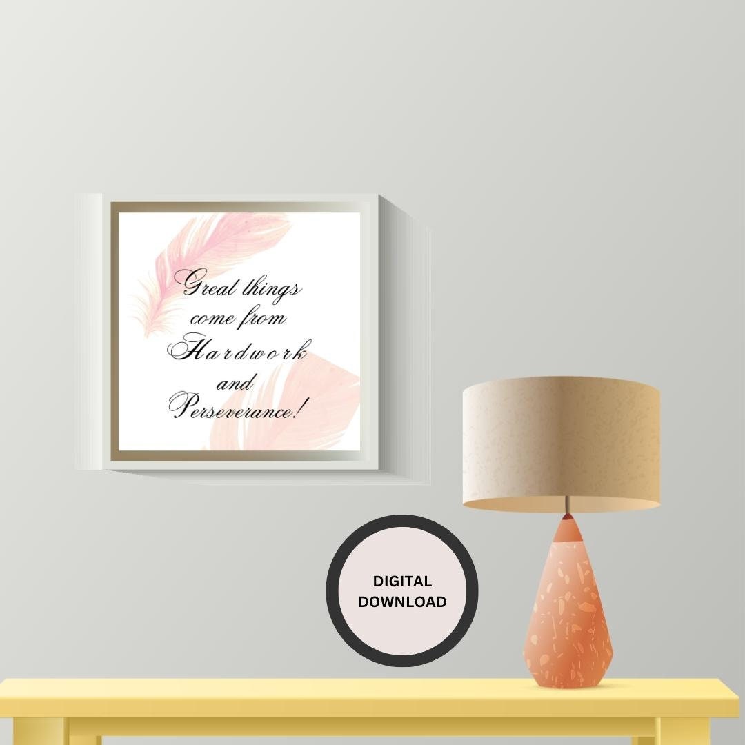 Great Things Quote Instant Download -positive Quote Picture-hard Work ...