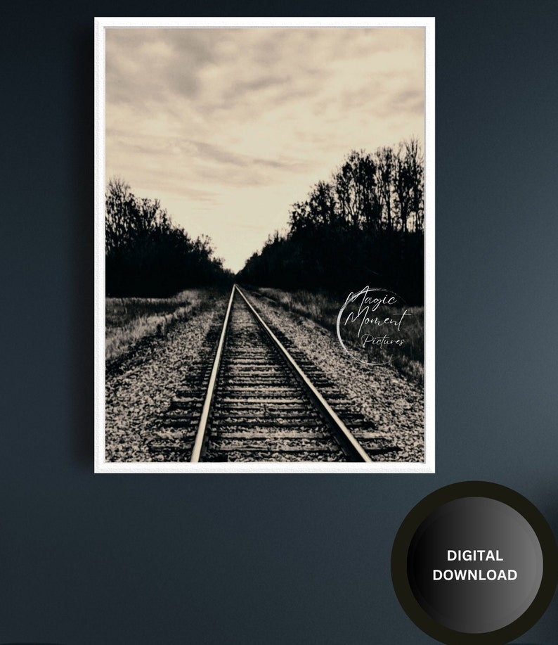 Train Printable - Railroad Track - Printable Train Track -black White ...