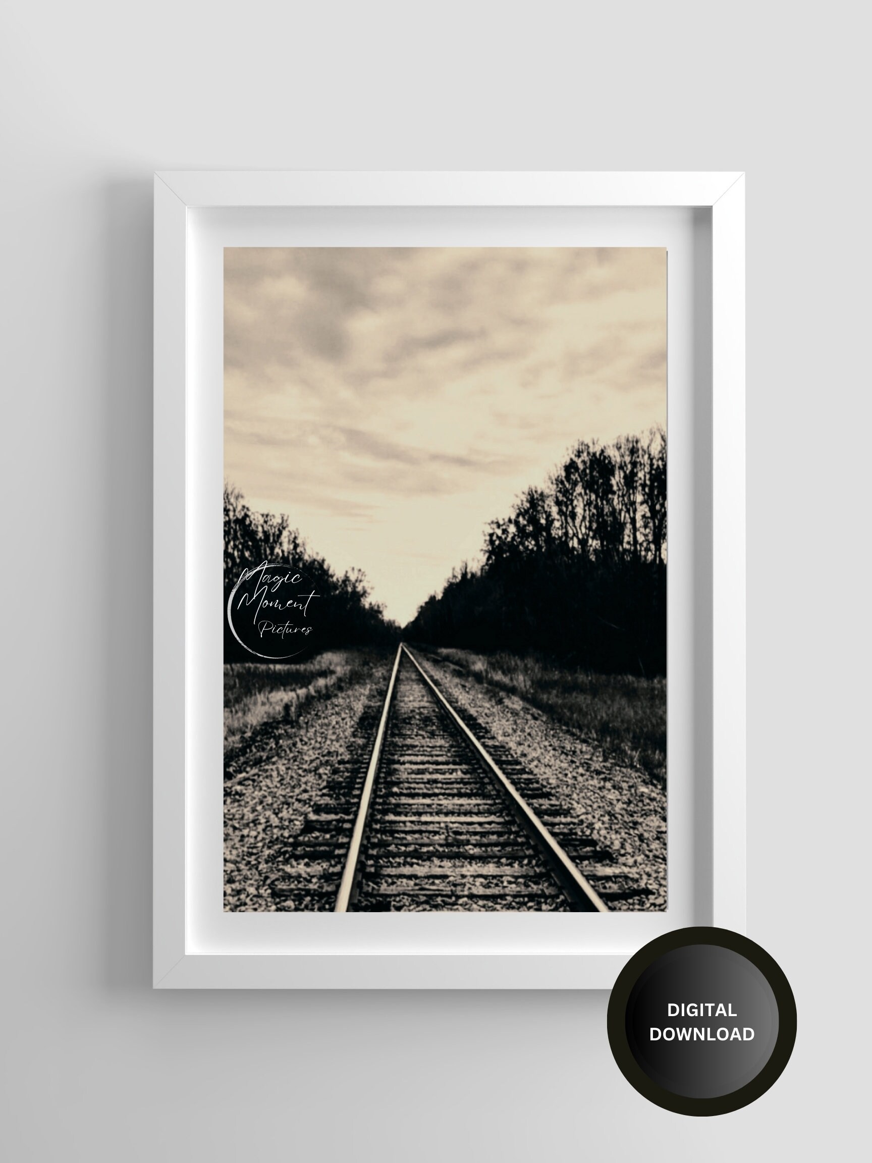 Train Printable - Railroad Track - Printable Train Track -black White ...