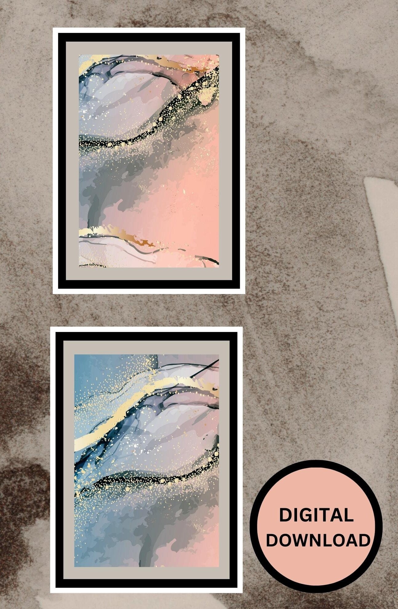 Modern Colorful Art Printable Two Modern Art Printables Abstract Modern ...