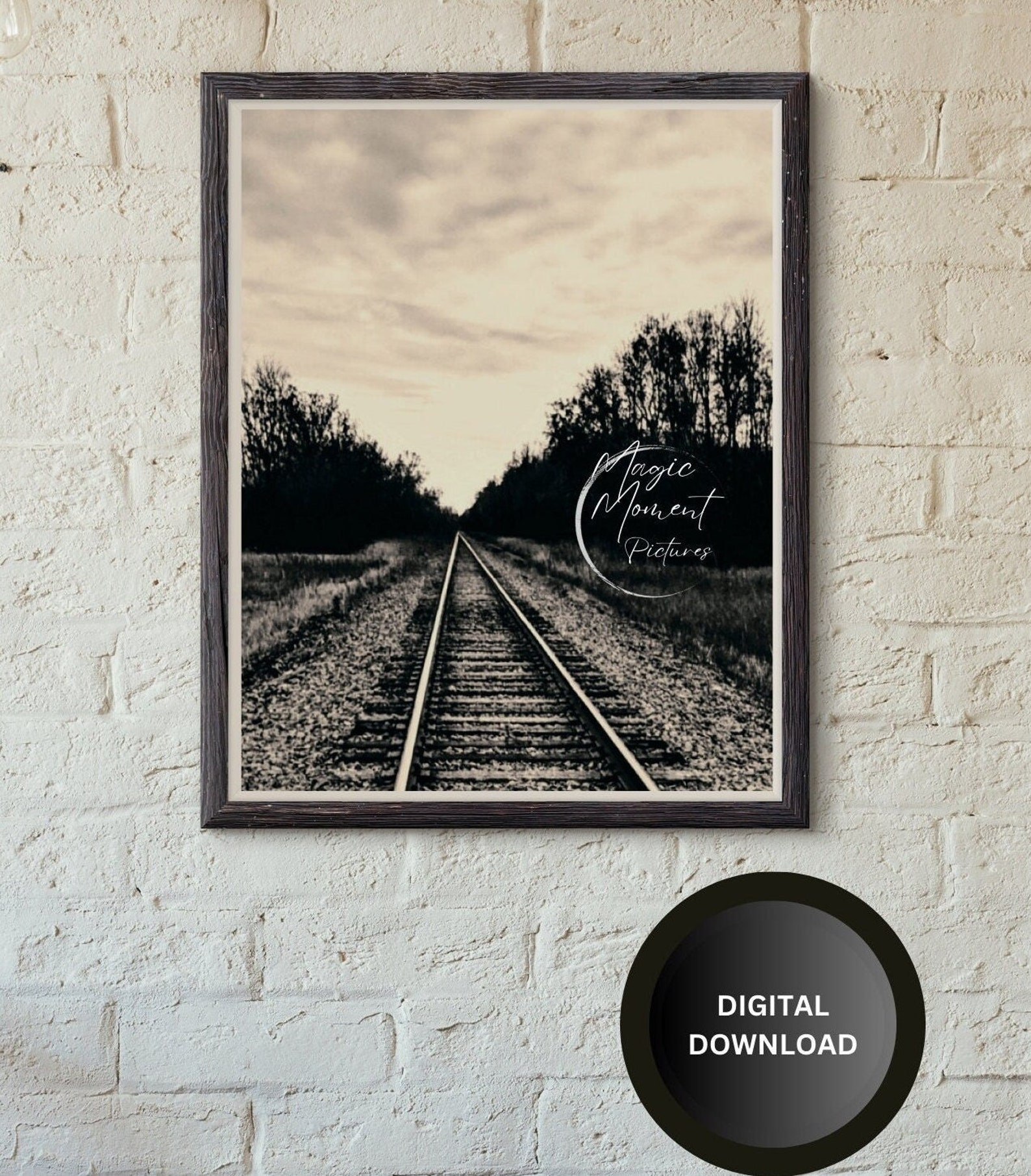 Train Printable - Railroad Track - Printable Train Track -black White ...
