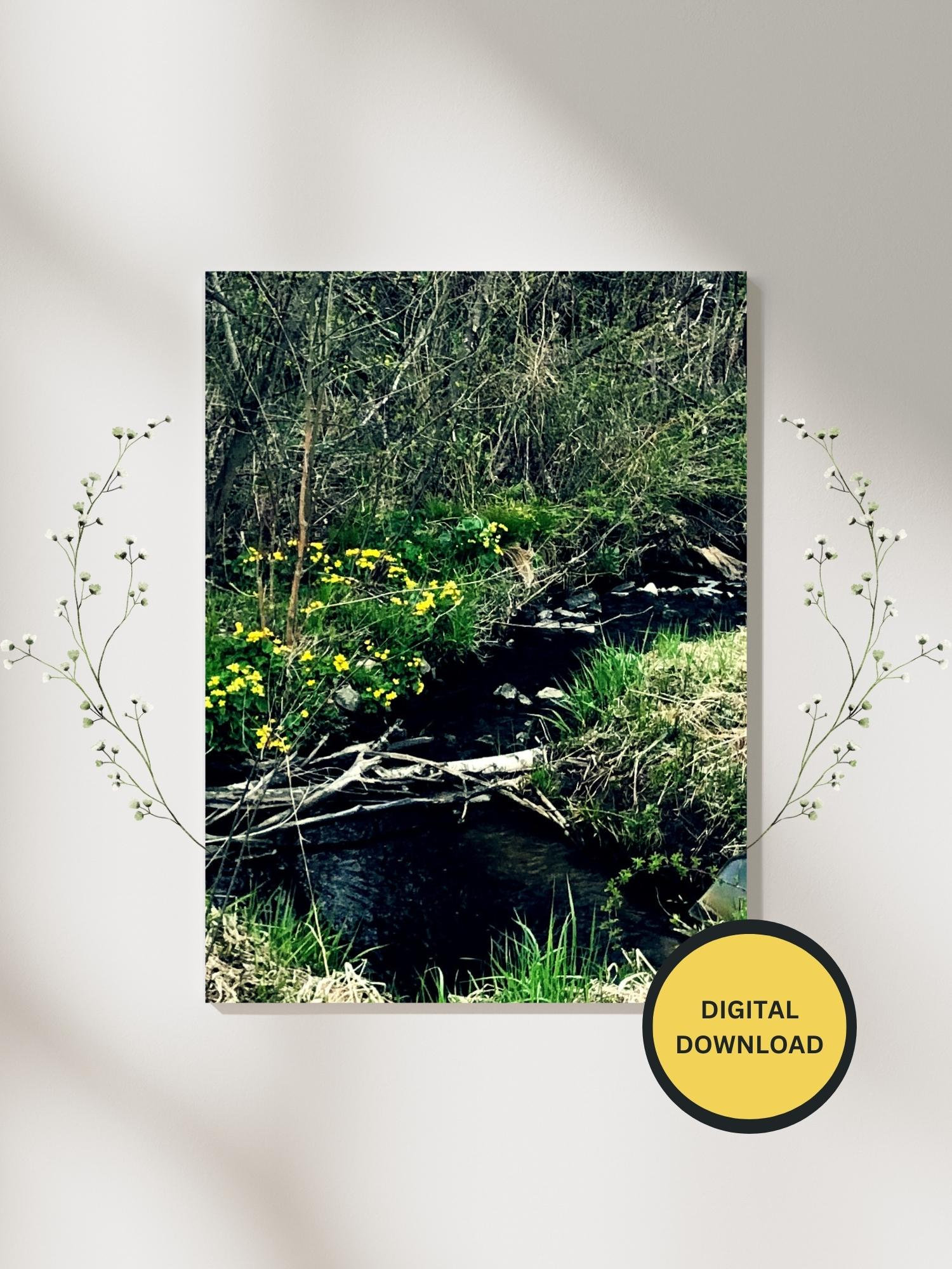 Country Stream Wall Decor natures Stream Instant Download Flowers and ...