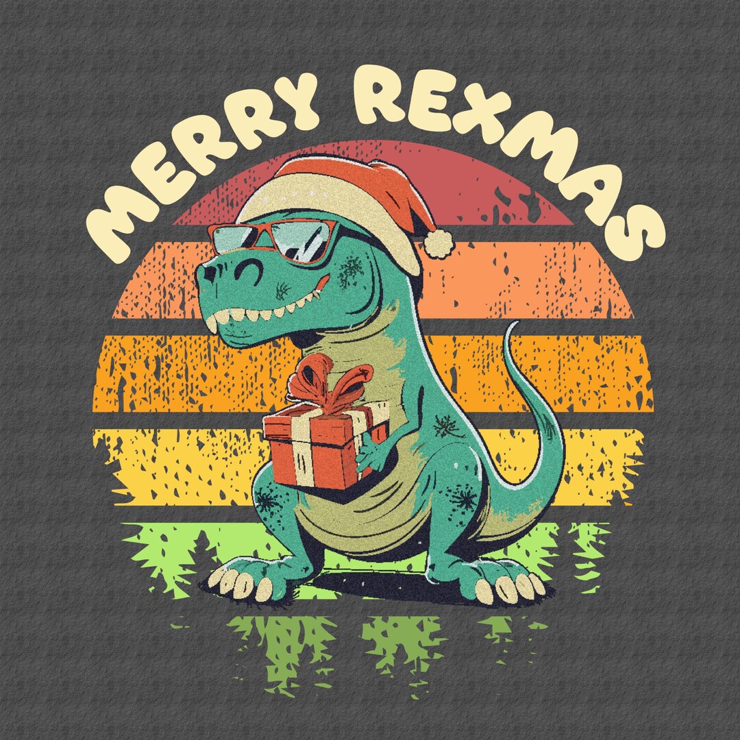 Christmas T-rex Merry Rexmas PNG, Christmas Trex Dinosaur Png ...