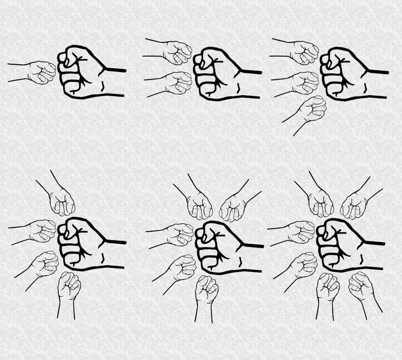 Father's Day Fist Bump Svg, Customized Fist Bump Dad and Kids, Father's ...