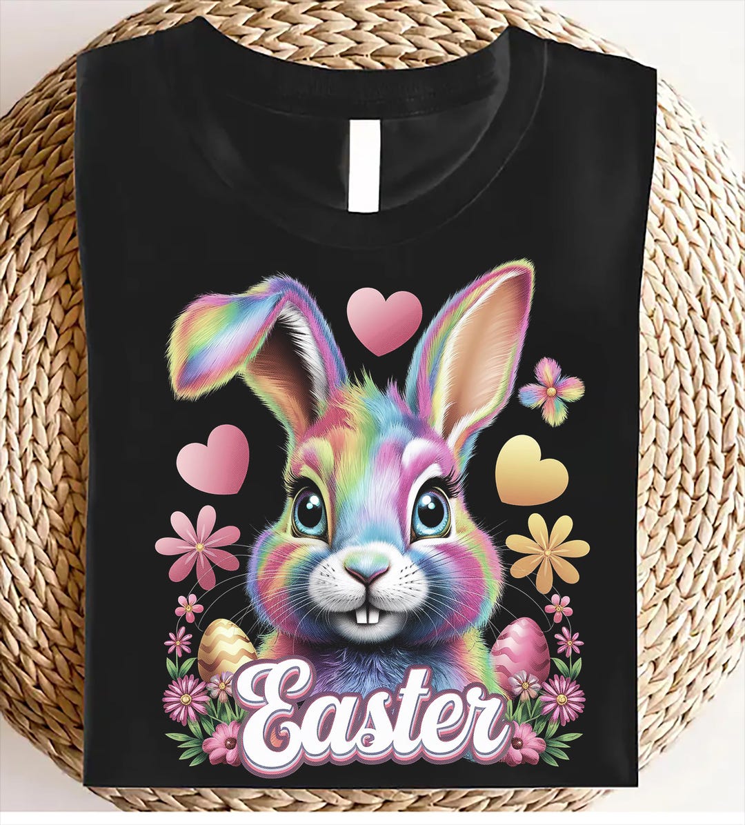 Rainbow Easter Bunny, Happy Easter PNG, Funny Easter Bunny Png, Flower ...