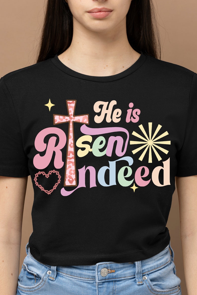 He is Risen Indeed Png, Cross Png, Happy Easter Day Png, Sublimation ...