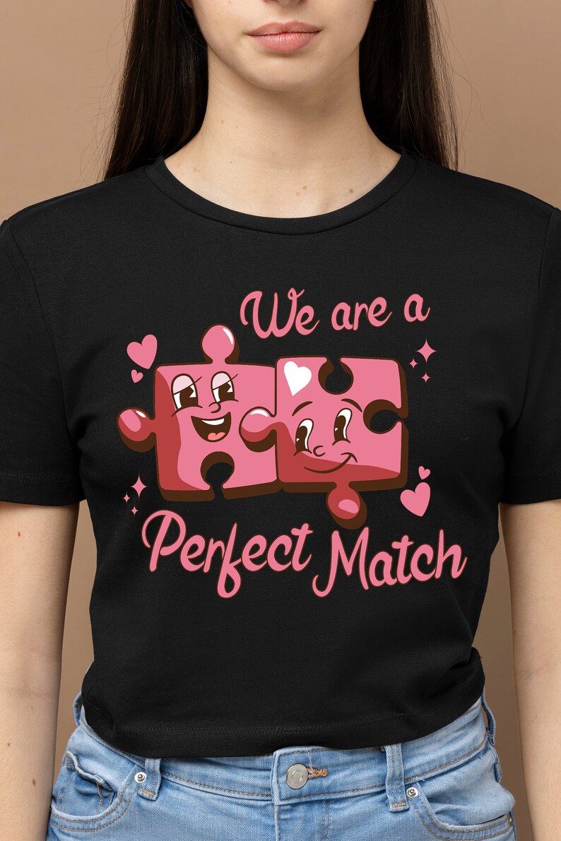We Are a Perfect Match PNG Puzzle Png Cartoon Valentines - Etsy
