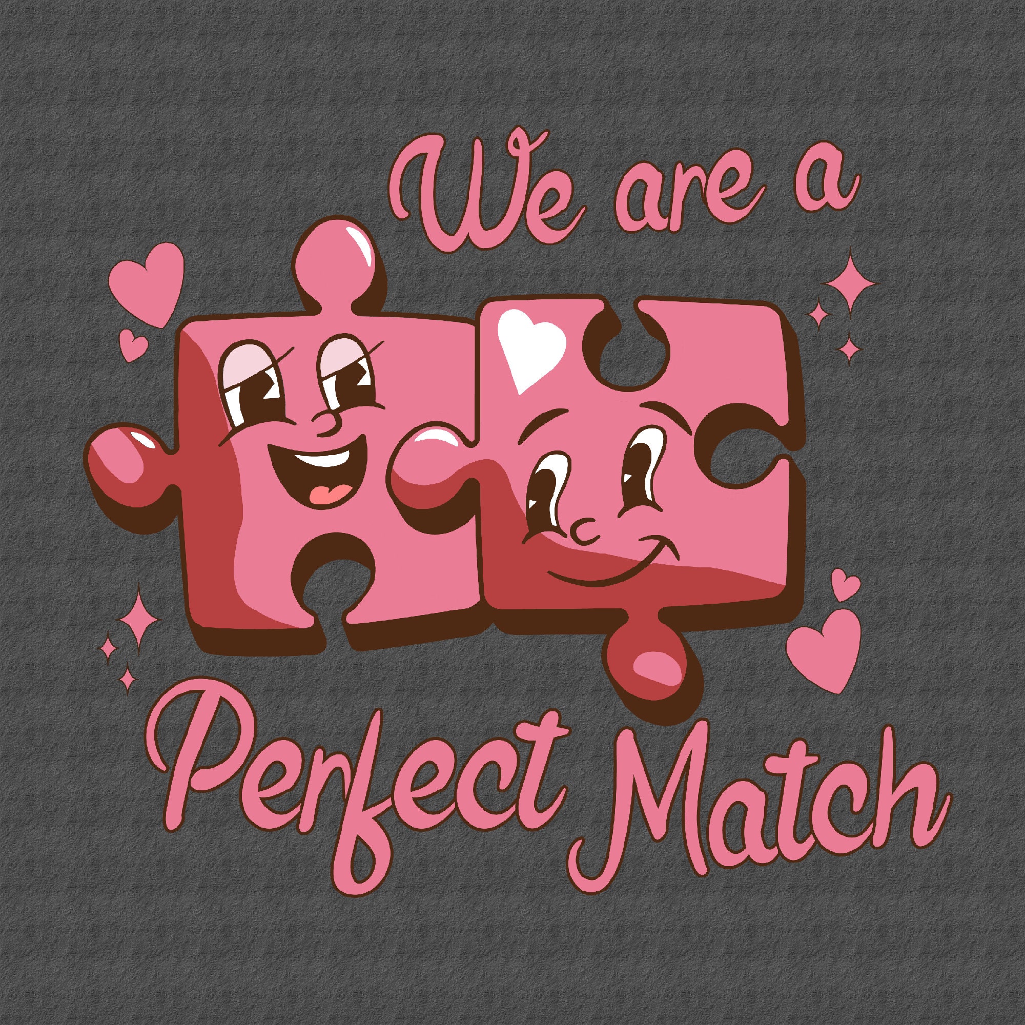 We Are a Perfect Match PNG Puzzle Png Cartoon Valentines - Etsy