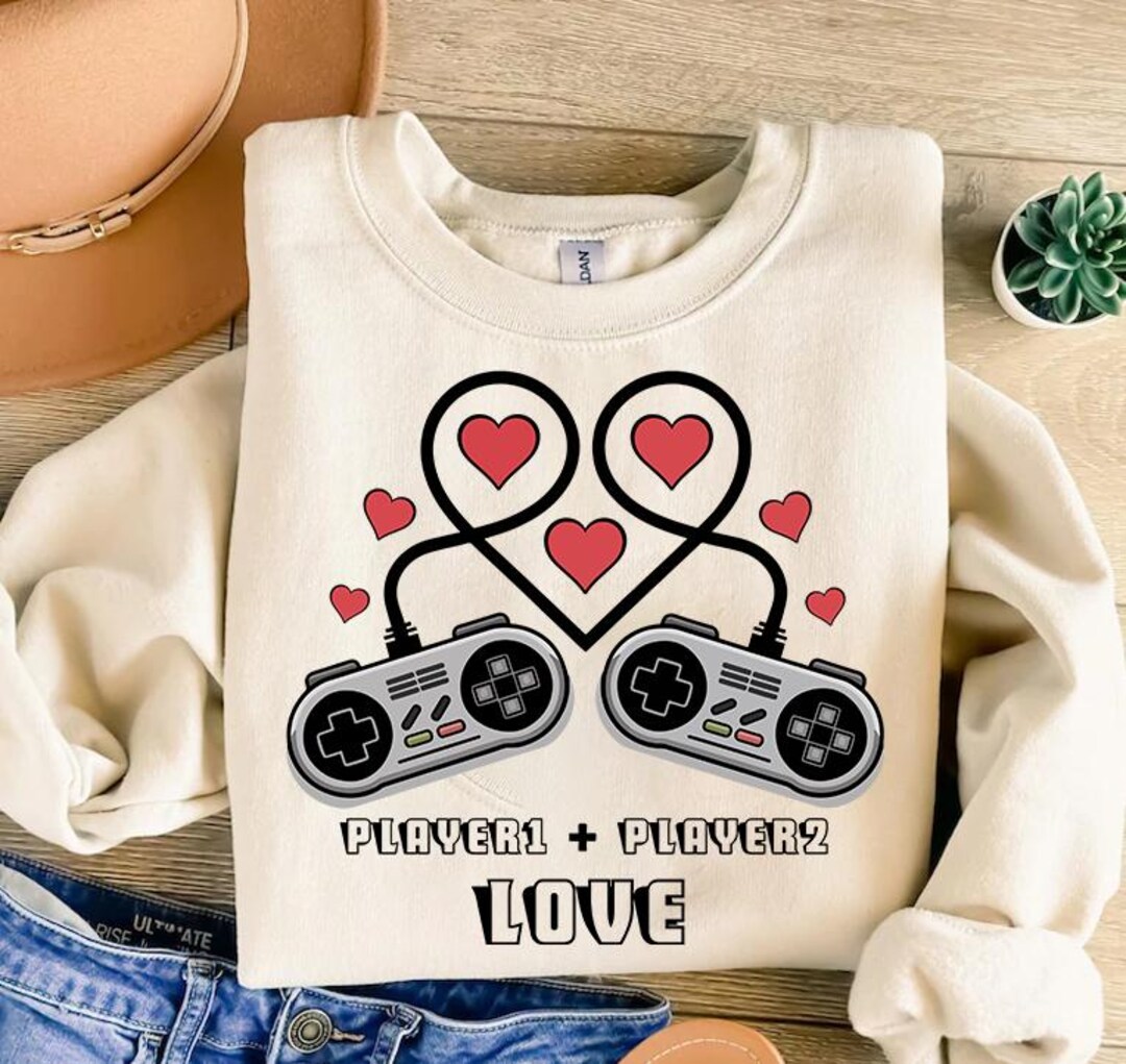 Gaming Couple Matching SVG: Valentine's Day Controller Design (digital ...